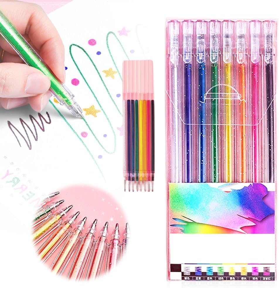 Amazon.com : 2024 New Glitter Gel Pens,Glitter Gel Pen Set for Coloring ...