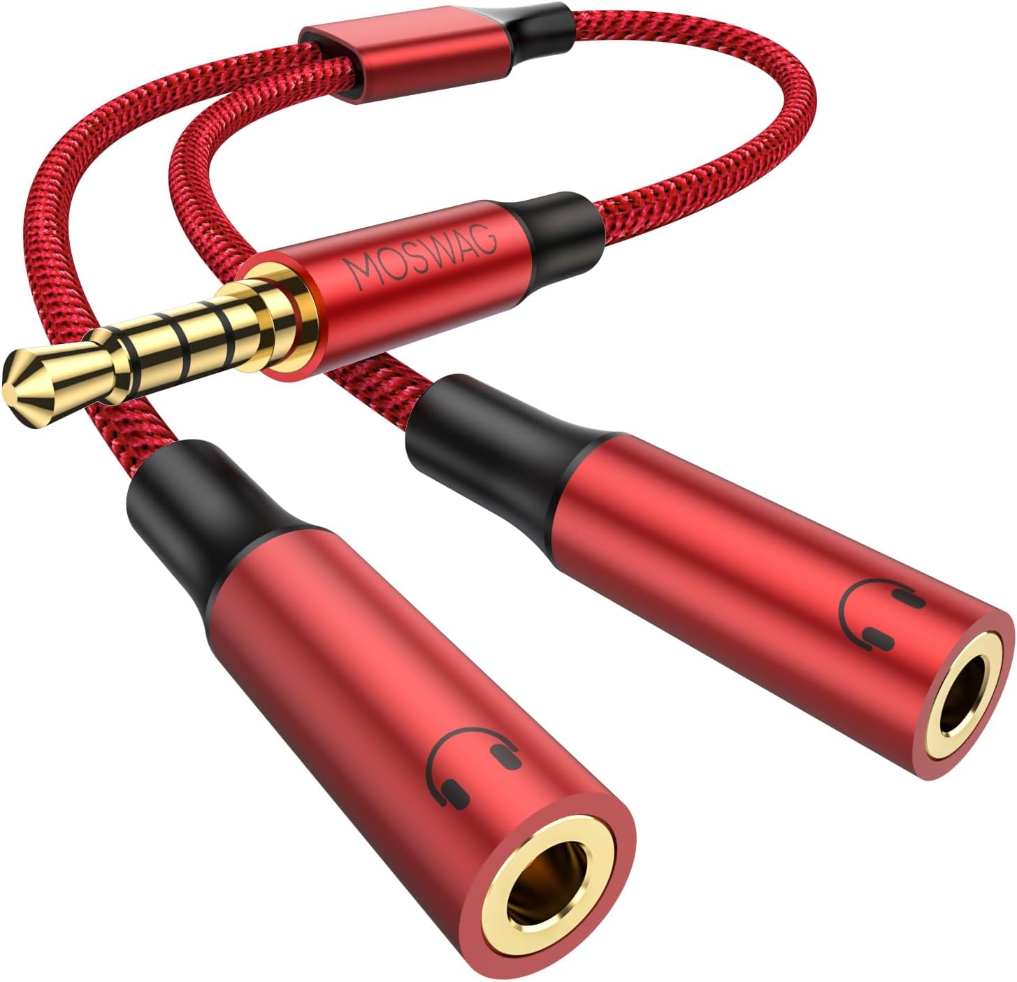 Amazon.com: MOSWAG Headphone Mic Splitters Adapter Audio Headphone ...