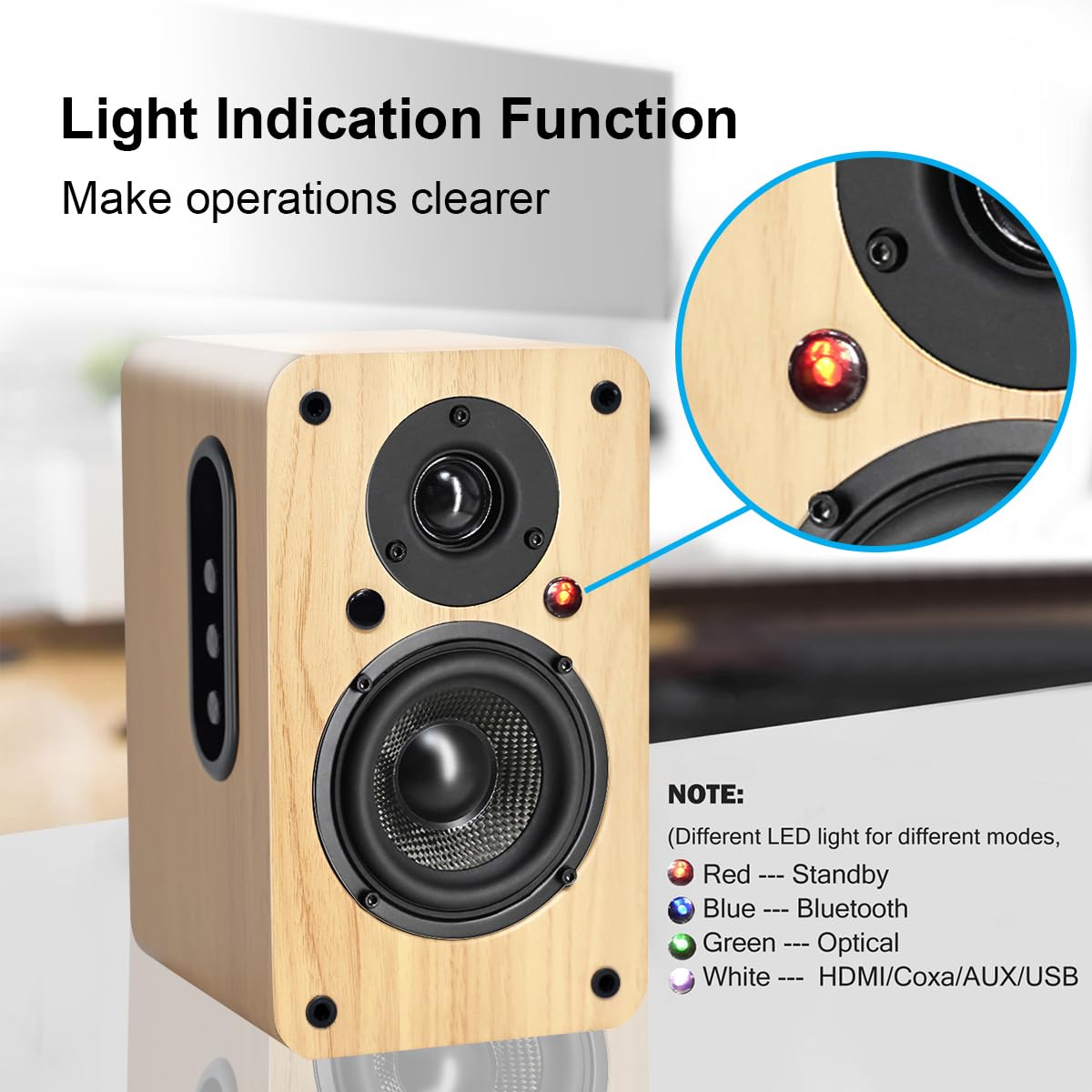 Snapklik.com : LONPOO Bookshelf Speakers,100W Powered Speakers