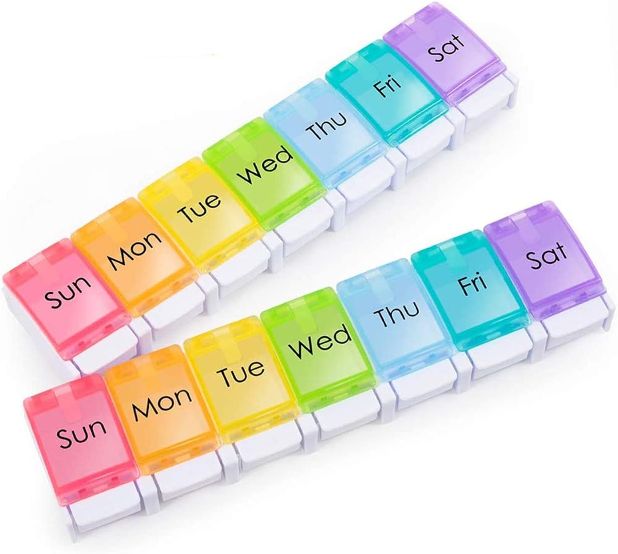 Amazon.com: Portable Weekly 7-Day Pill Organizer, 2PCS Pill Box Case ...