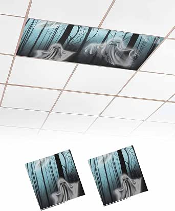 2 Pack Fluorescent Light Cover for Classroom Ceiling - Ghost Spooky ...