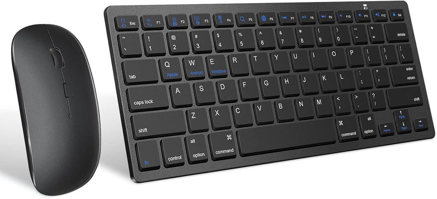 Wireless Keyboard and Mouse,Bluetooth Keyboard and mouse set, Portable ...