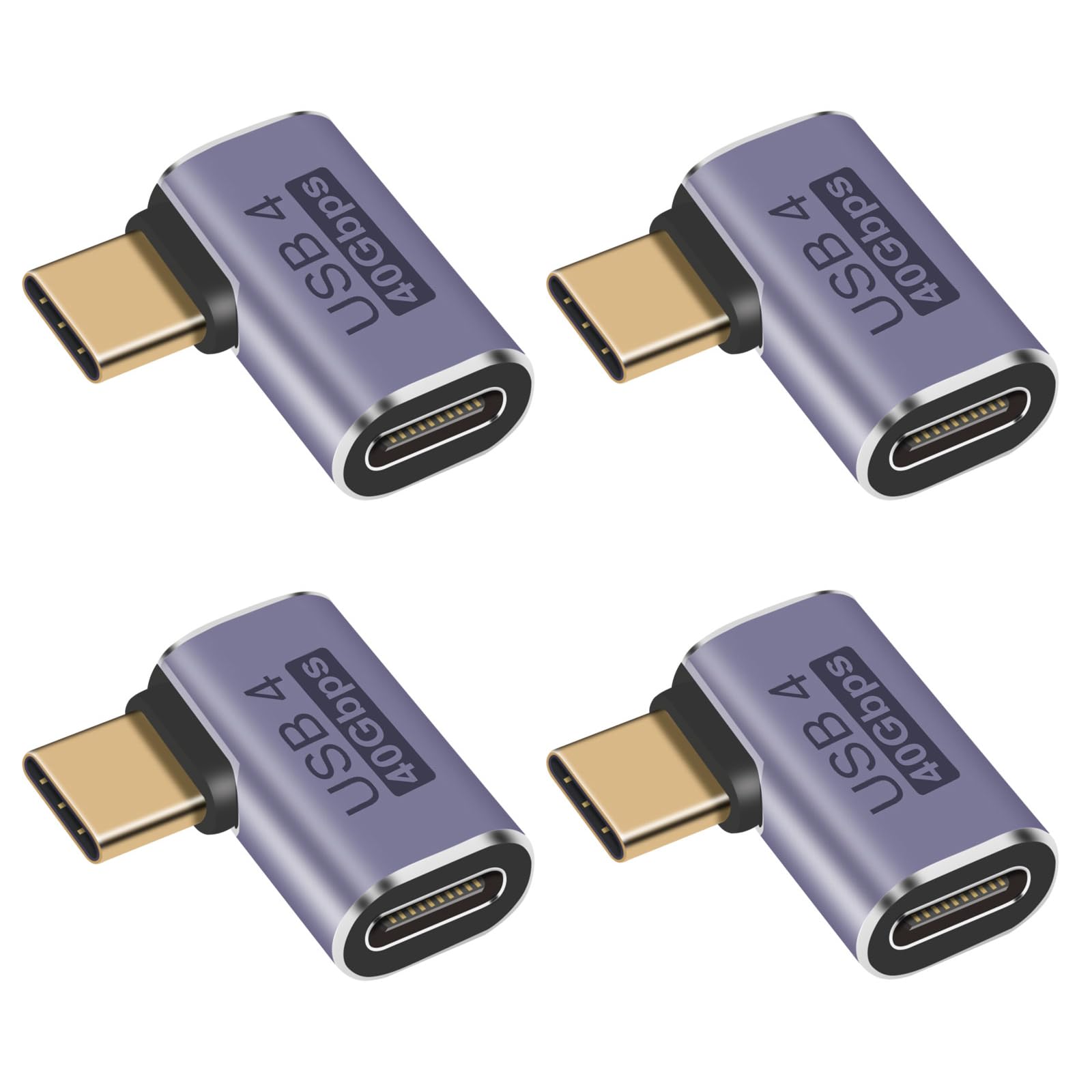 Snapklik.com : JUZITAO 4Pack USB C Extender Adapter, 40Gbps USB C Right ...
