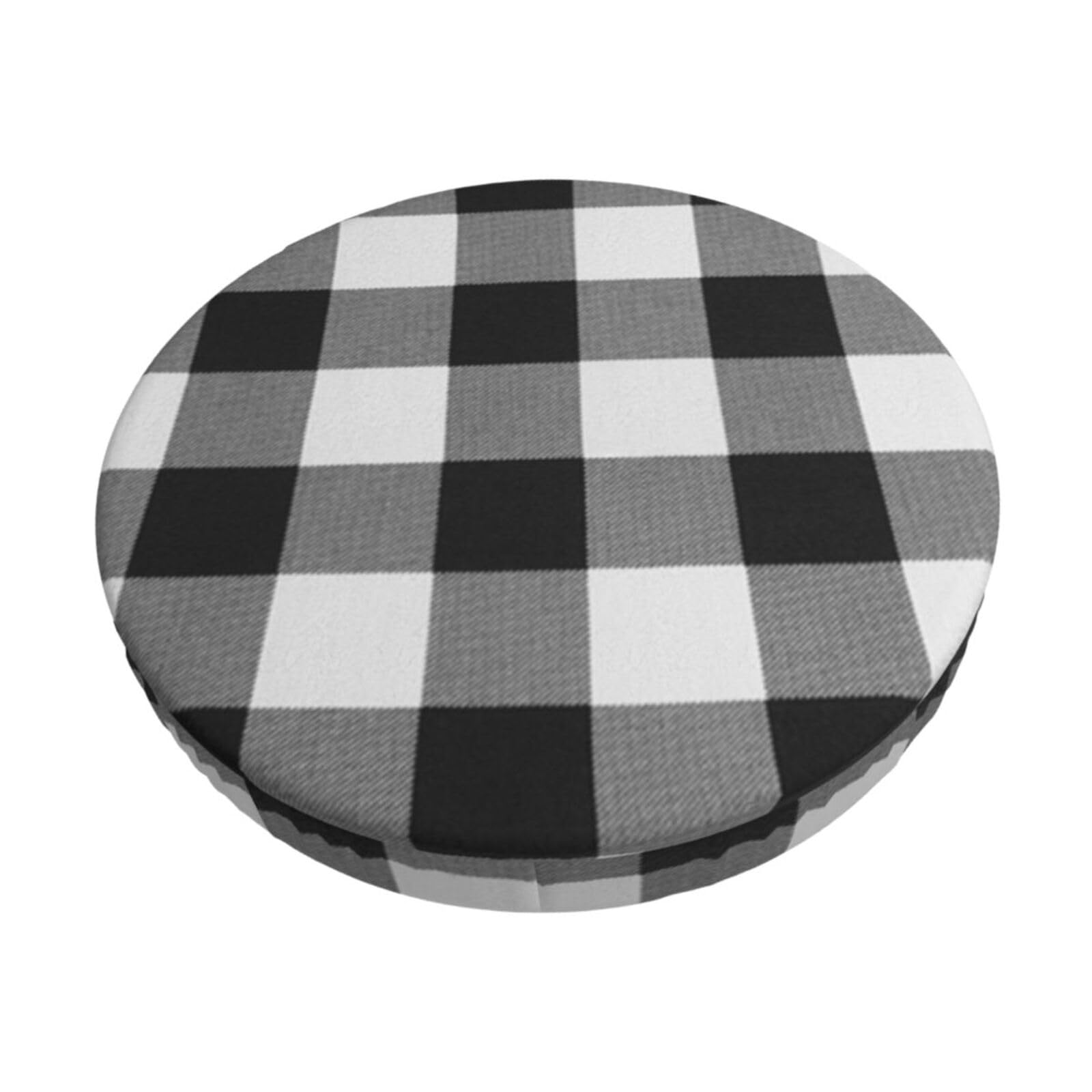 Amazon.com: ZEYUANKA Buffalo Plaid Round Stool Seat Cover Washable ...