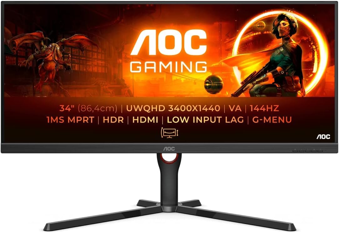 AOC Gaming U34G3XM - 34 Inch WQHD Monitor, 144Hz, 1MS MPRT, VA ...
