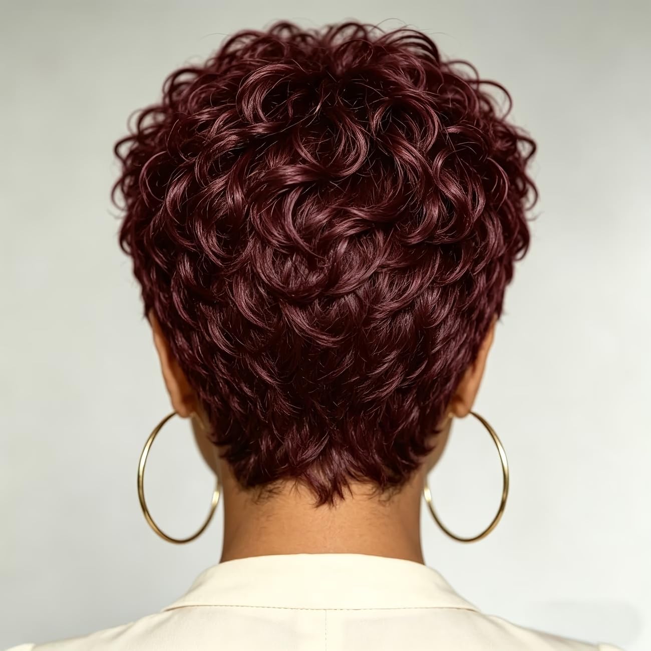 Snapklik.com : SisBroSis Pixie Cut Curly Human Hair Wig For Women Short ...