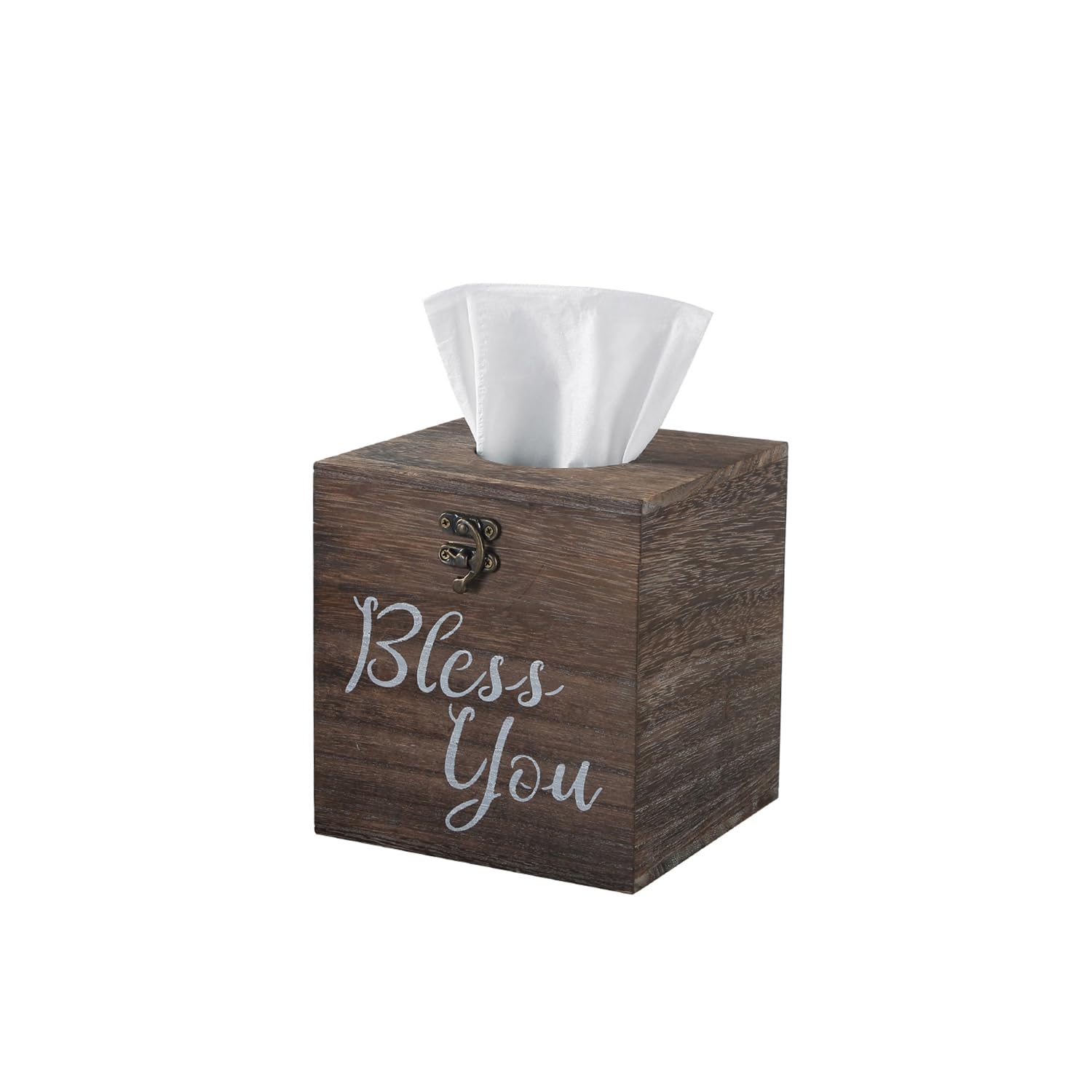 Amazon.com: DUICIRX Bless You Wood Tissue Box Cover, Rustic White ...