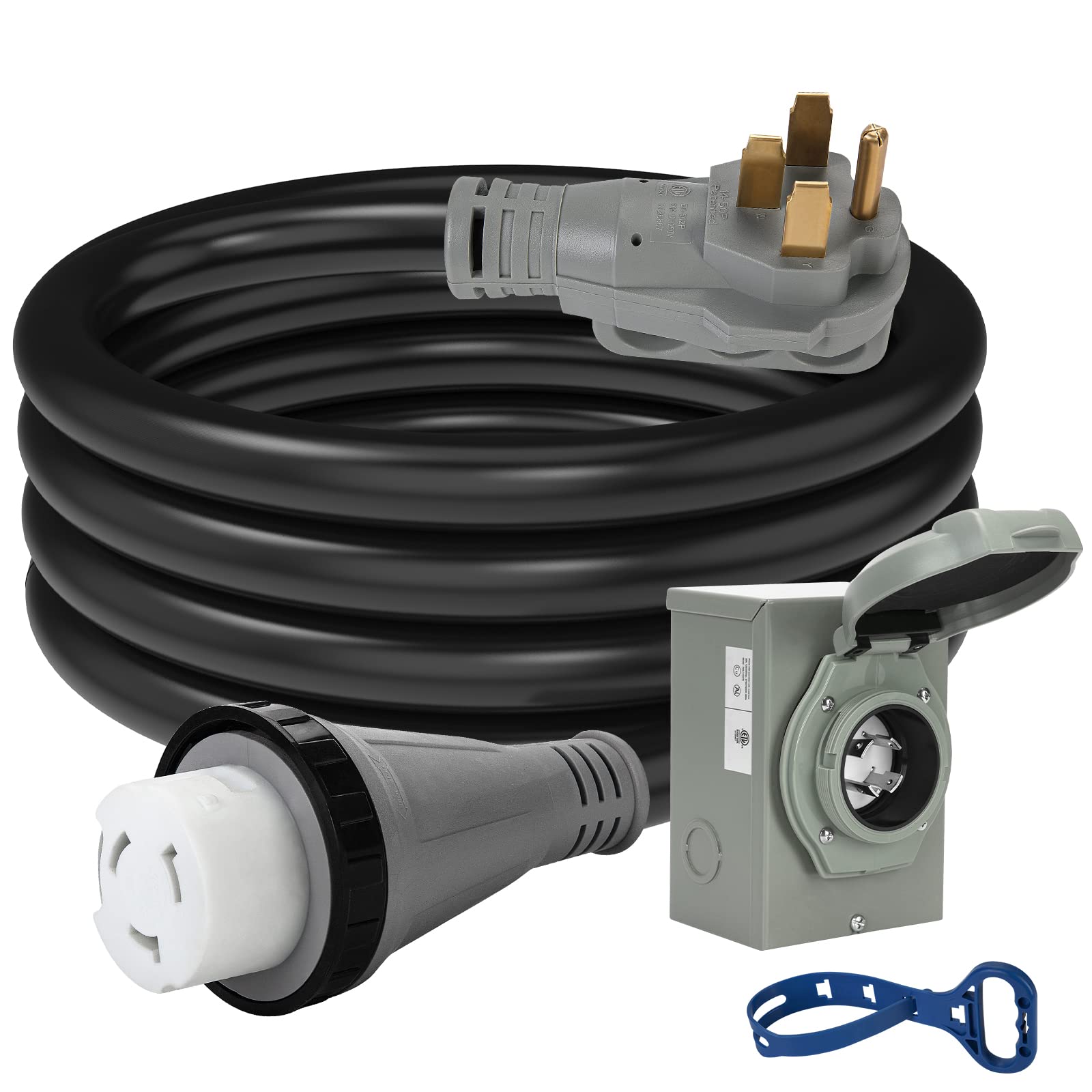 Snapklik.com : PAULINN 50 Amp Generator Cord 15FT & Power Inlet Box ...