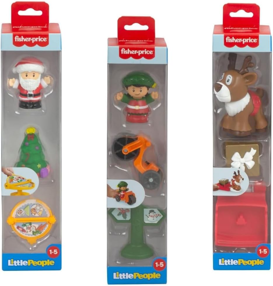 Amazon.com: Mattel Fisher‑Price Little People 2023 Holiday Figure Sets ...