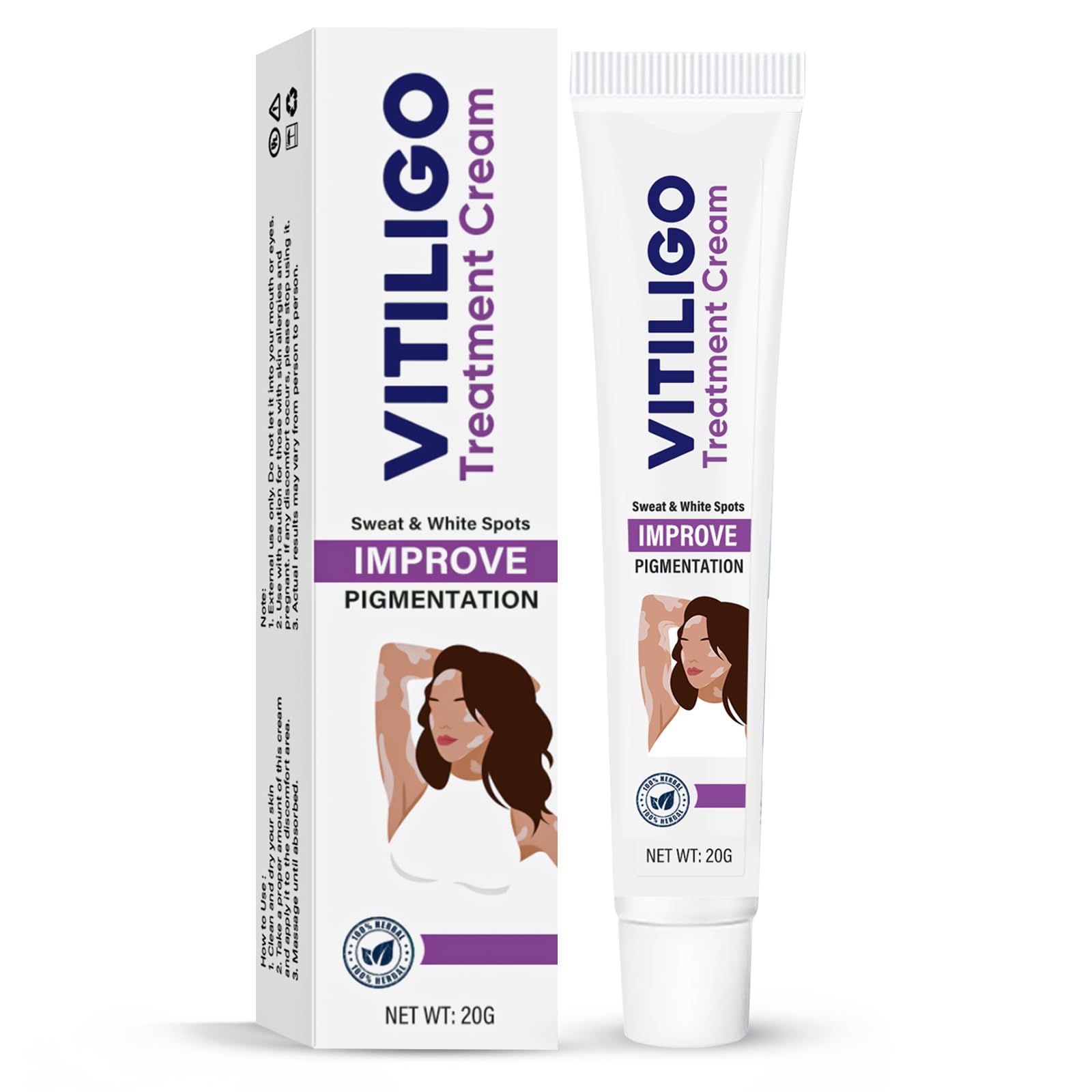 Amazon.com: Vitiligo Cream, Natural Vitiligo Treatment Cream Improve ...