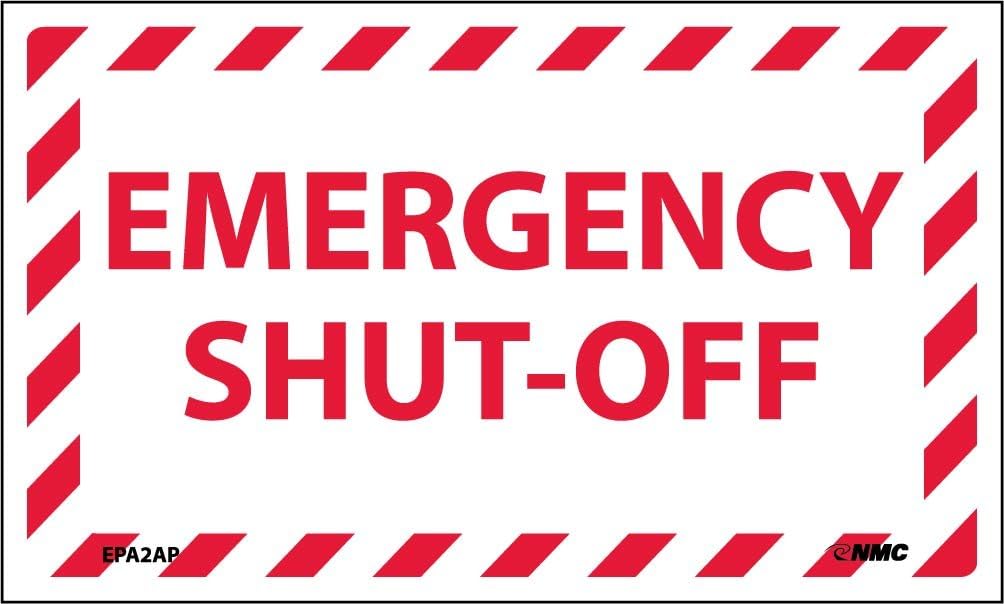 Amazon.com: NMC EPA2AP Lock Out/Shut Off Label, "EMERGENCY SHUT-OFF", 5 ...