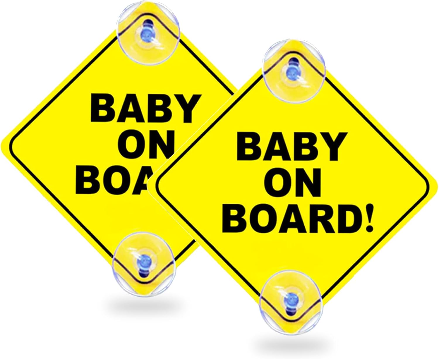 Amazon.com: 2PCS Baby On Board Signs with Suction Cups, 5"x5" Reusable ...