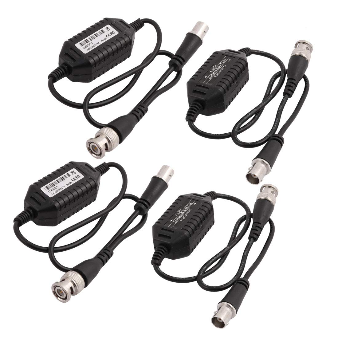 sourcing map 4 Pcs Coaxial Video Ground Loop Isolator Balun BNC Male to ...