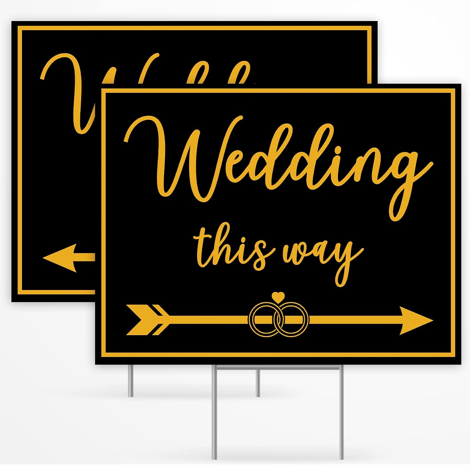 Amazon.com : 2PC Wedding This Way Sign with Stake, 17 Inches by 13 ...