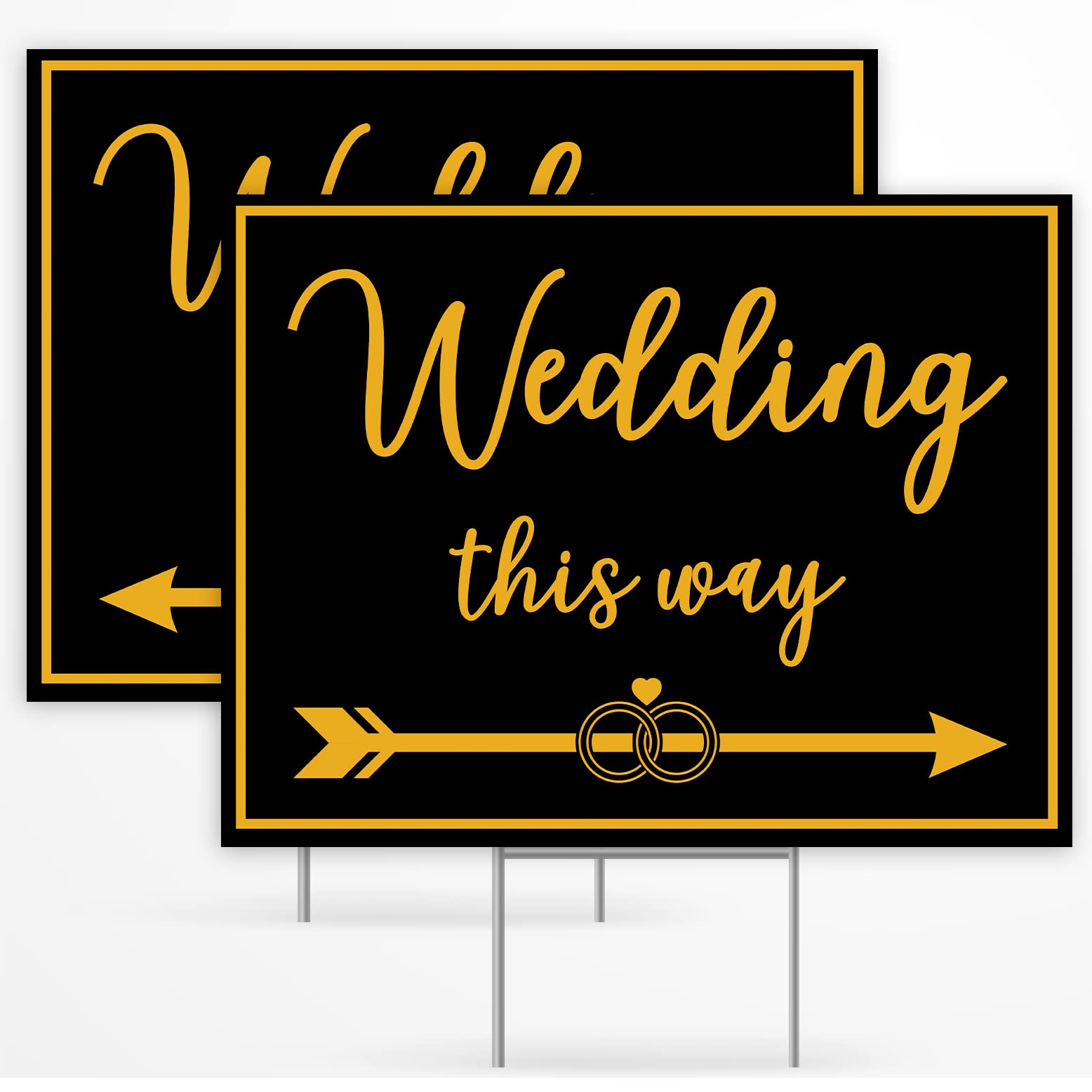 Amazon.com : 2PC Wedding This Way Sign with Stake, 17 Inches by 13 ...