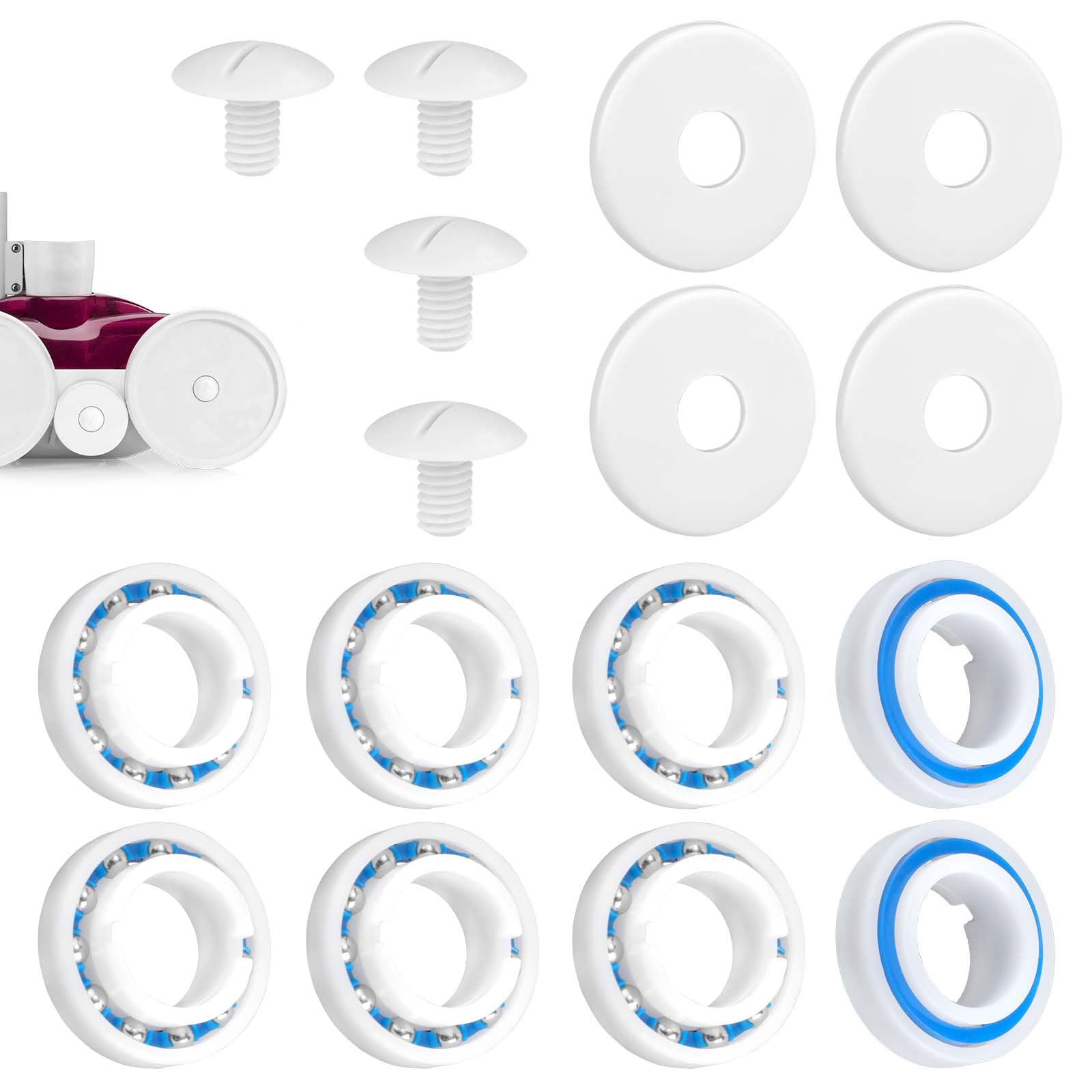 Amazon.com: PEUTIER Pool Cleaner Rebuild Kit, Includes 8pcs Wheel Ball ...