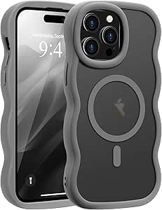 Pepmune Magnetic for iPhone 14 Pro Case [Compatible with Magsafe] Translucent Matte Cute Curly ...