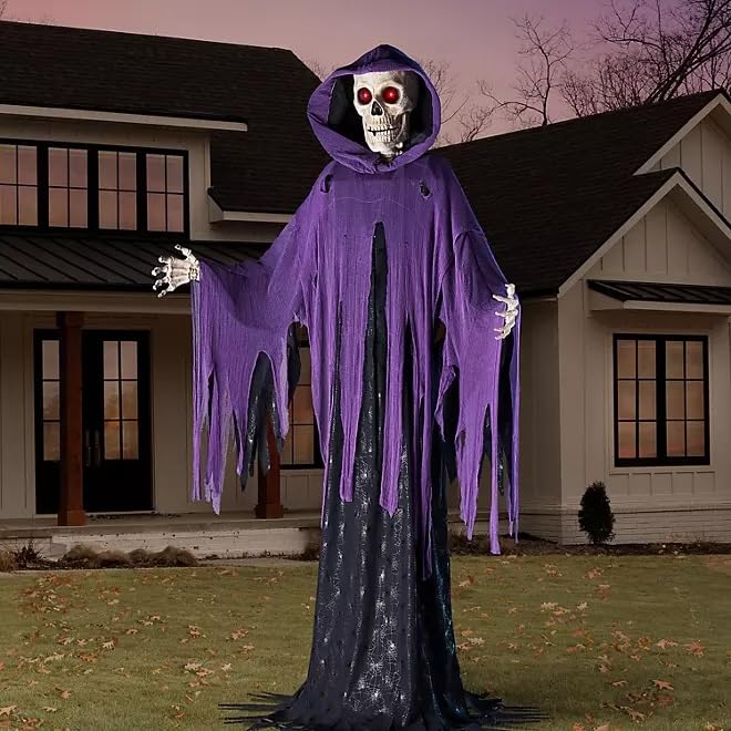 Halloween Scary Decoration Haunted House10' Animated Triple Fright Reaper