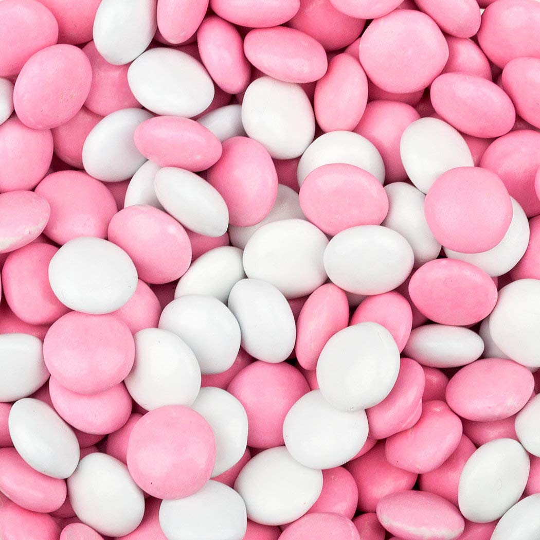 Amazon.com : Pink & White Candy 2 lb Milk Chocolate Minis - Girl Baby ...