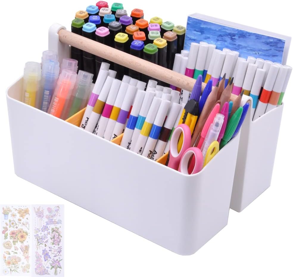 Amazon.com: ENVIABELL Art Caddy Organizer, Plastic Art Supply Storage ...