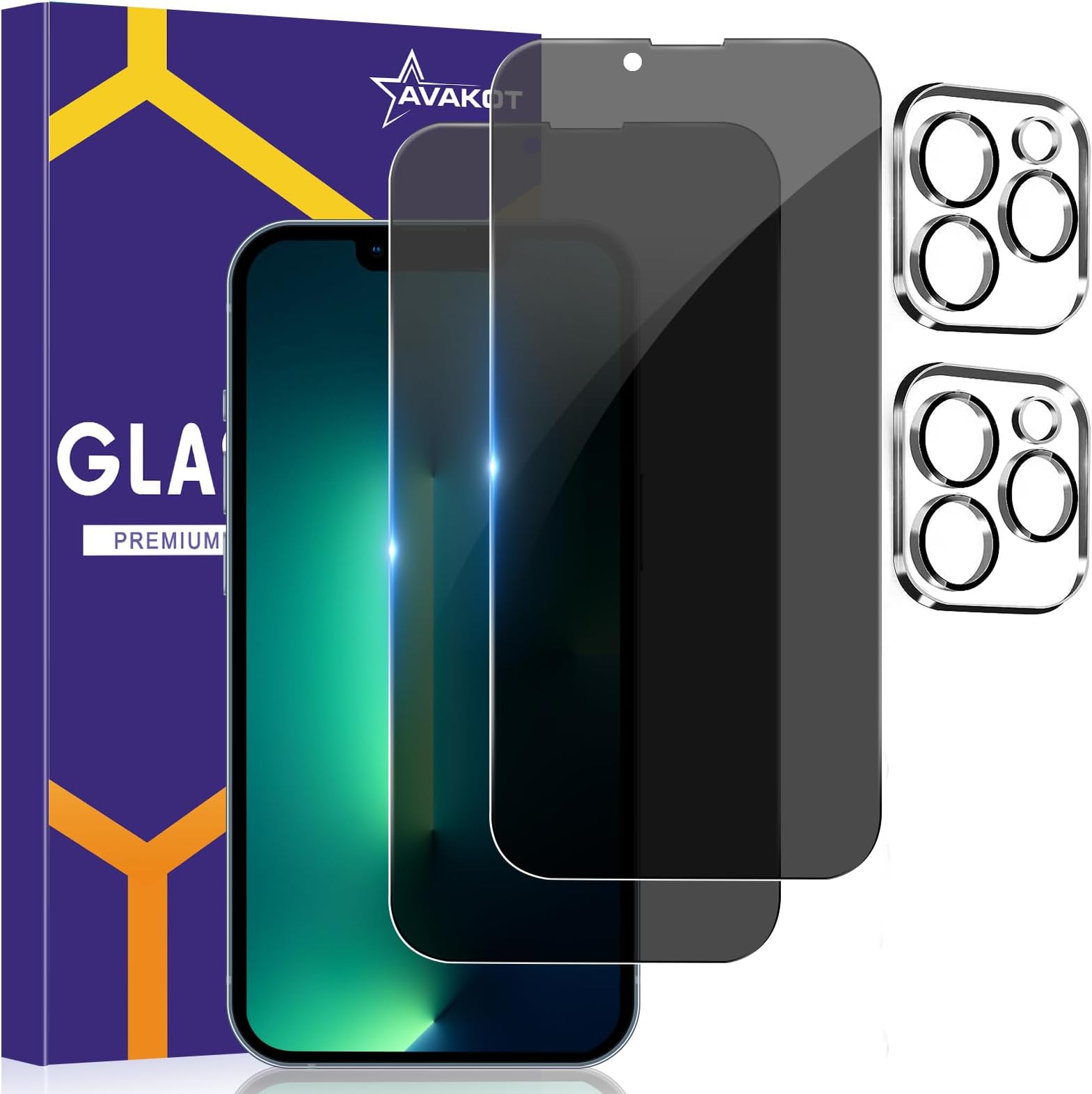 Amazon.com: SiHPuoy 2 Pack 360° Privacy Screen Protector for iPhone 13 ...