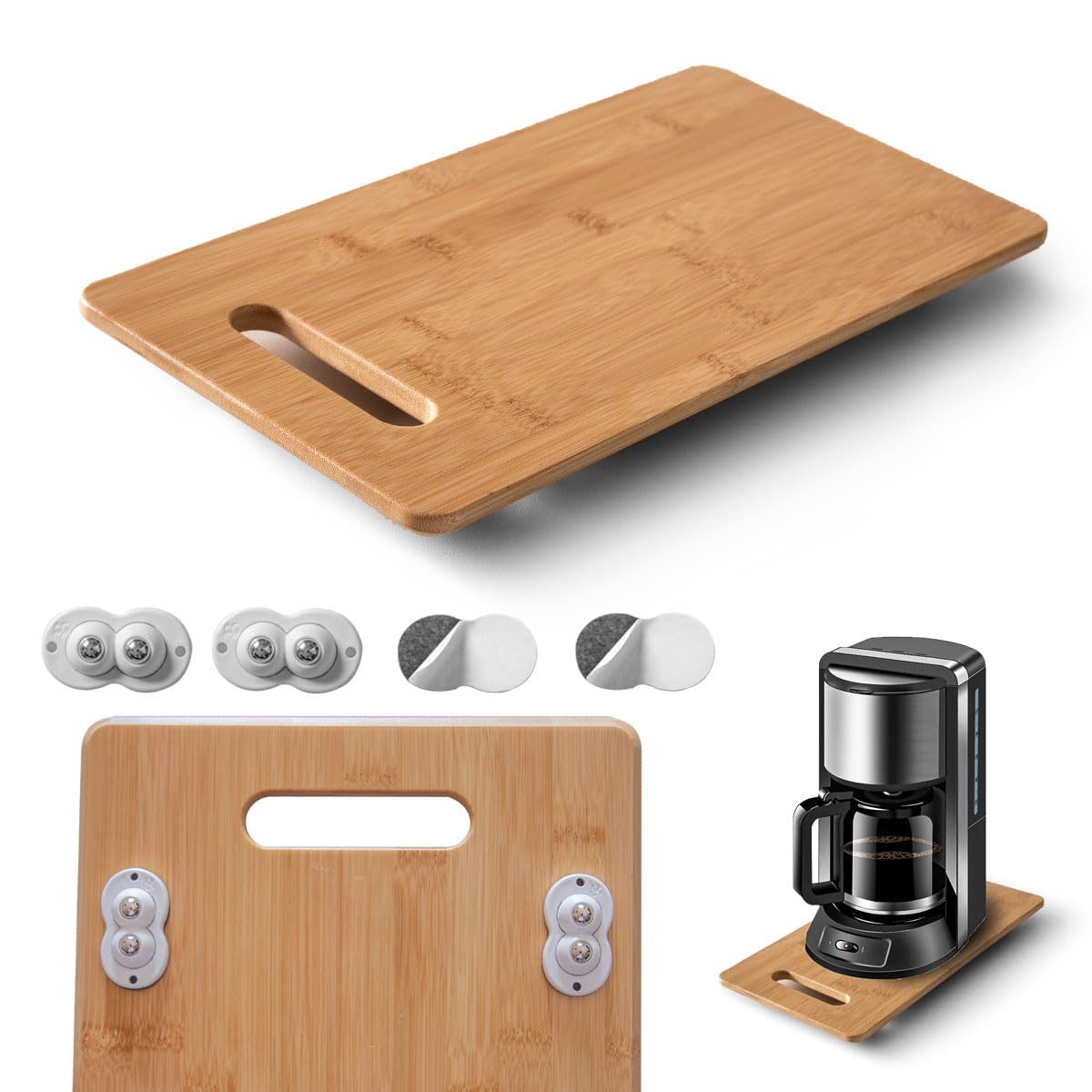 Snapklik.com : Bamboo Appliance Slider Sliding Tray - 360 Rotation ...