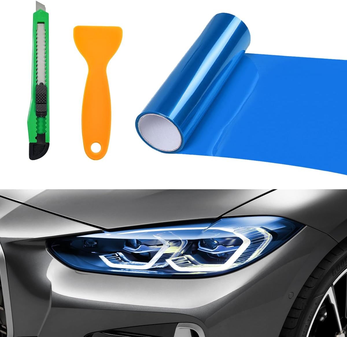 Amazon.com: Sylvil Car Headlight Vinyl Film Sticker Sheet Roll, 12"×48 ...