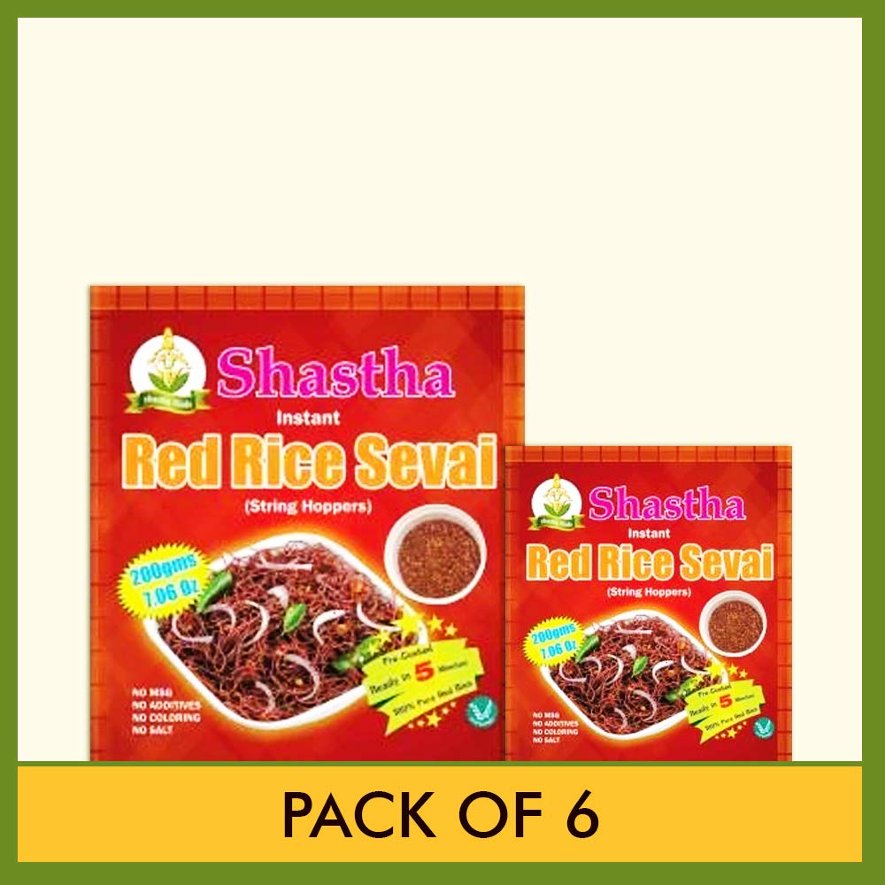 Amazon.com : Shastha Red Rice Sevai (Pack of 6) Each pkt 200g (200g x 6 ...