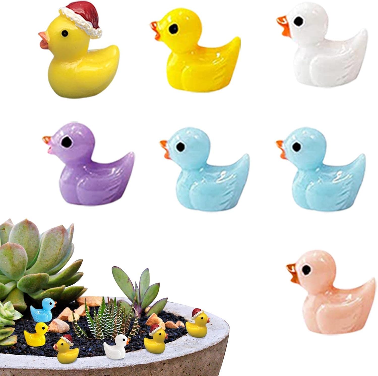Gusengo Resin Duck Miniature Figures - Tiny Animal Figurine Miniature ...