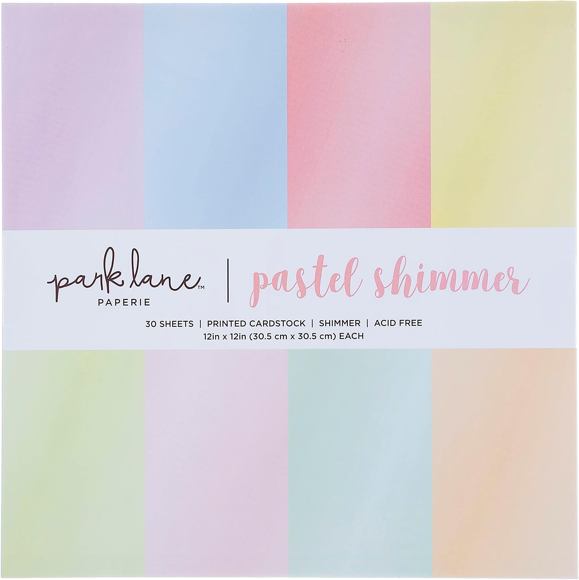 Pastel Paper Shimmer Cardstock, 30 Sheets - 12x12 Pearlescent Double ...