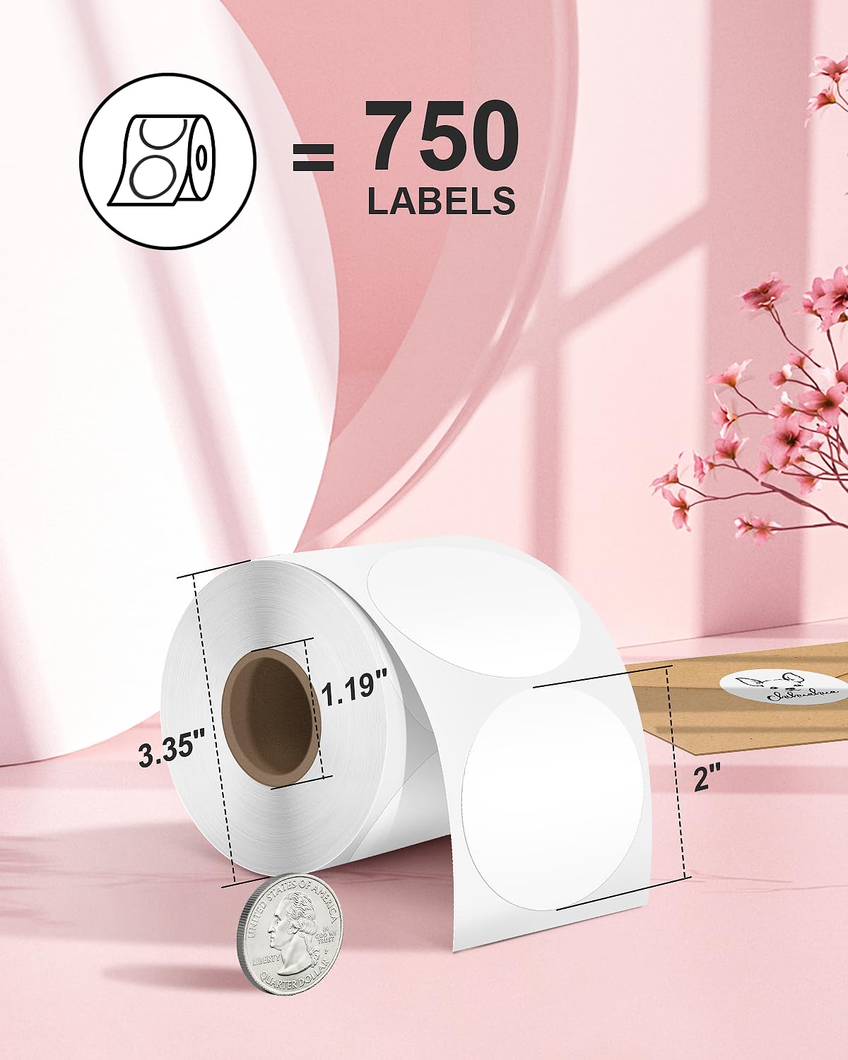 Snapklik.com : Nelko Genuine 2 Inch Circle Thermal Sticker Labels