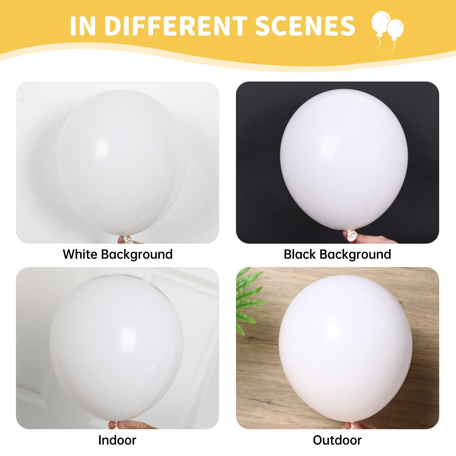 Snapklik.com : 110 Pack White Balloons 12 Inch Latex Party Balloons For ...