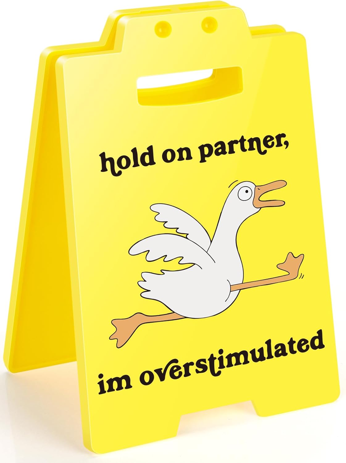 Amazon.com: Funny Goose Desk Sign - Chaotic "Overstimulated" Meme Humor ...