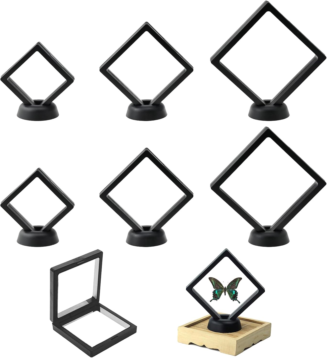 Amazon.com: SATUY 3 Sizes 3D Floating Frame Display Holder Stands ...