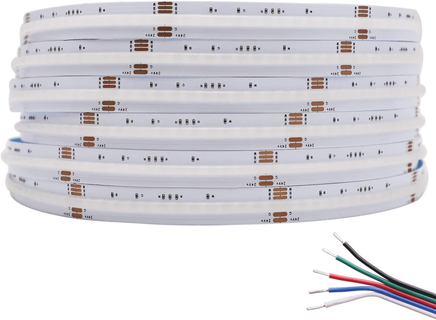 Amazon.com: SuperlightingLED RGBW COB LED Strip 24V RGB+4000K Natural ...