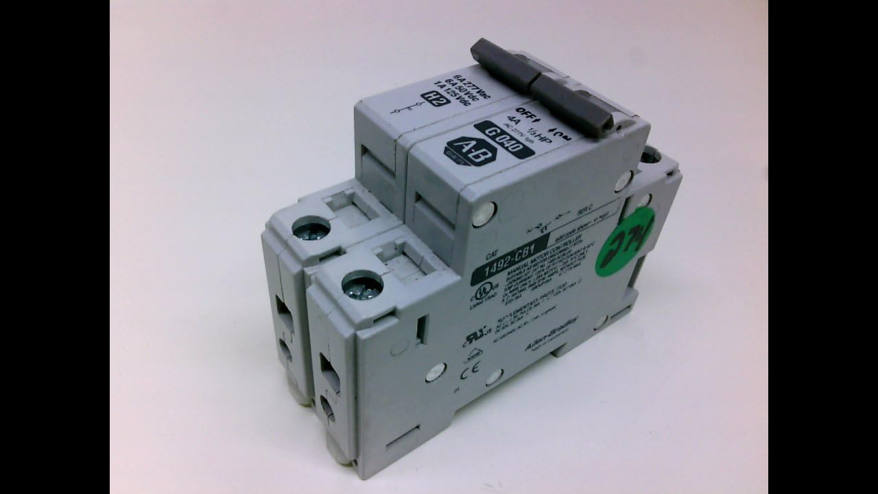 1492-CB1G040 ALLEN-BRADLEY 1 POLE, 4 AMP CIRCUIT BREAKER SERIES C 4A 1P ...