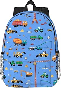 Amazon.com | exroozy Construction Backpack for Boys Girls Blue Cartoon ...