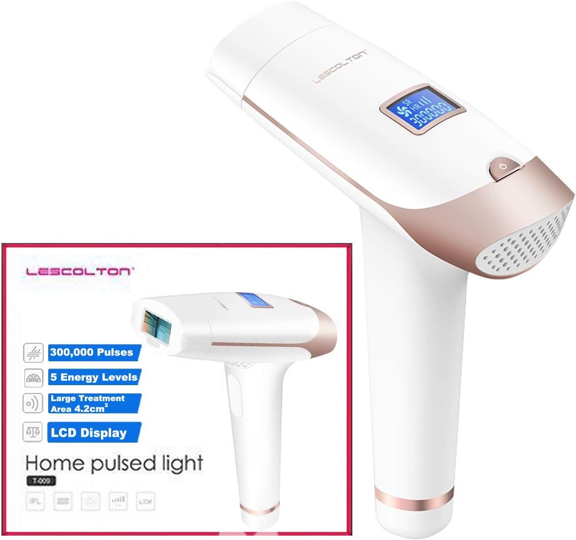 Lescolton IPL Permanent Hair Laser Remvoal Home Device for Body & Face ...
