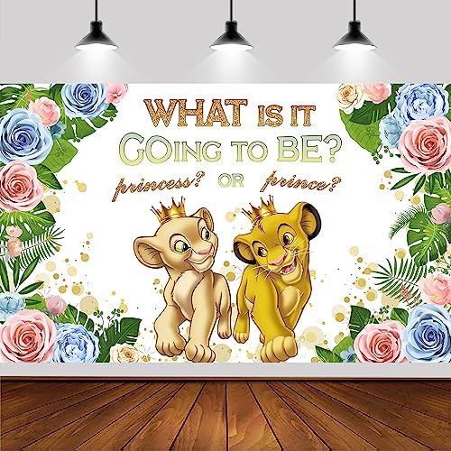 Amazon.com: 6x3.6ft Welcome to Baby Shower Backdrop He or She The Lion ...