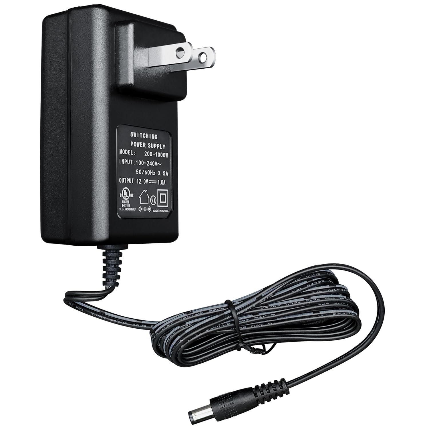 Amazon.com: UL Listed 12V 1A Power Supply Adapter, 1000mA 12W 6ft Long ...