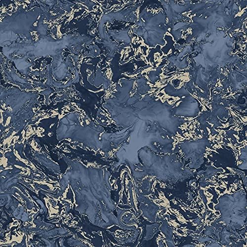 Muriva Elixir Marble Blue Wallpaper 166504 - Feature Metallic Marble ...