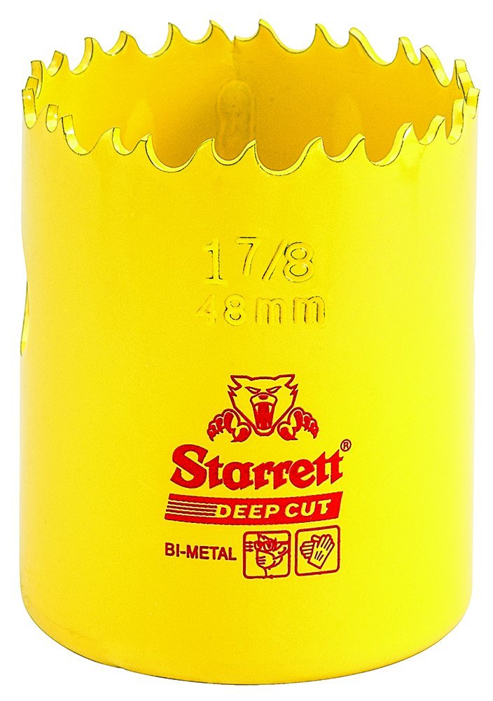 Starrett Bi-Metal Deep Cut Hole Saw with Abrasion Resistant HSS Teeth ...