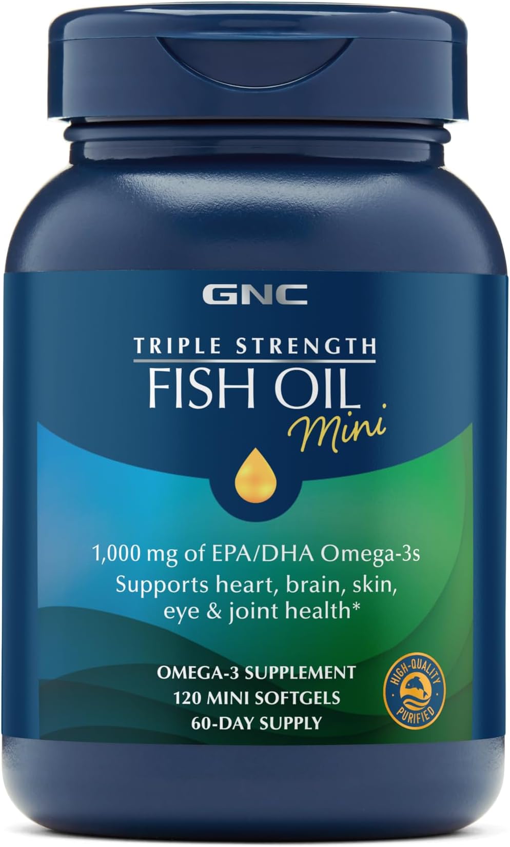 Amazon.com: GNC Triple Strength Fish Oil Omega 3 Supplement, 1000mg EPA ...