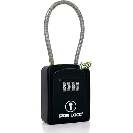ShurLok SL-600W 4 Dial Numbered Key Storage Combination Lock Box, Blue ...