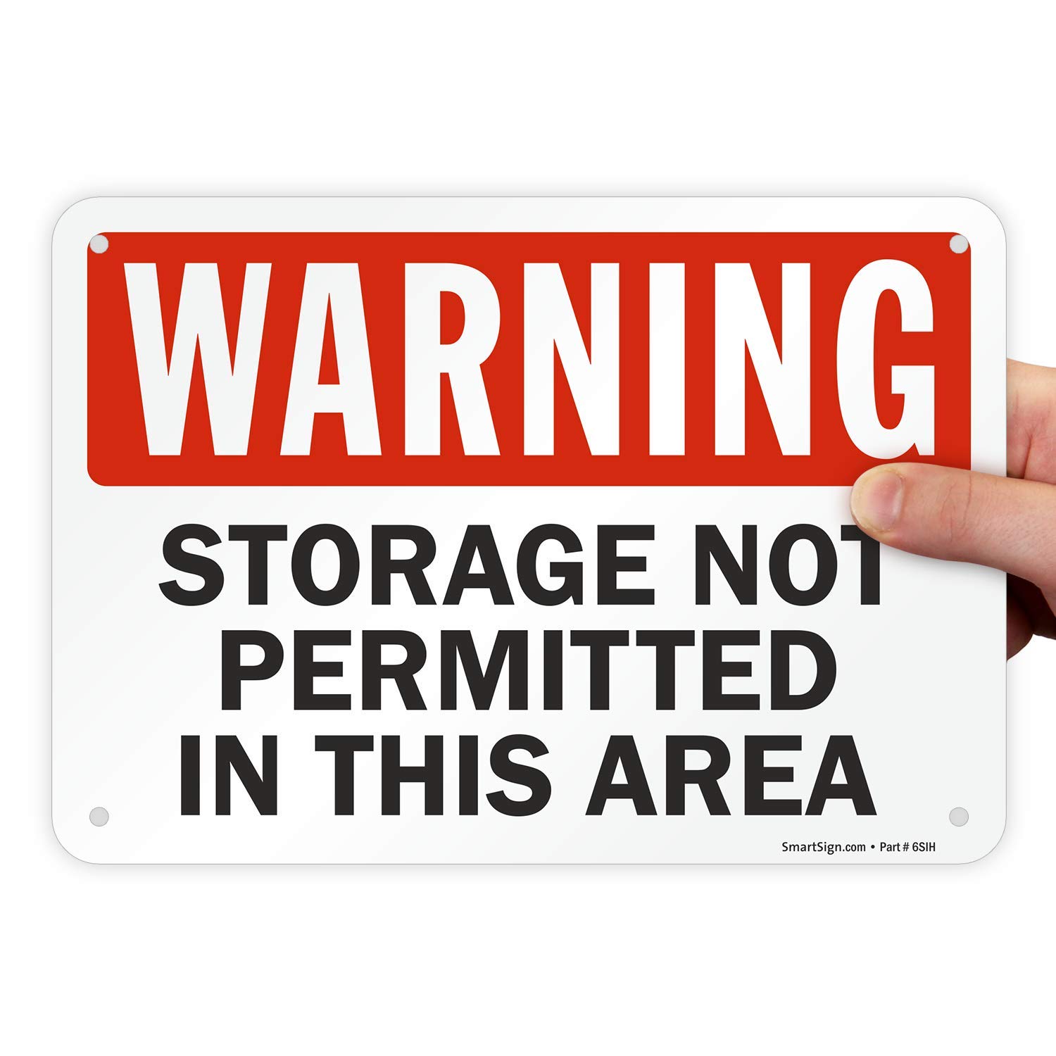 SmartSign "Warning - Storage Not Permitted In This Area" Sign | 7" x 10 ...