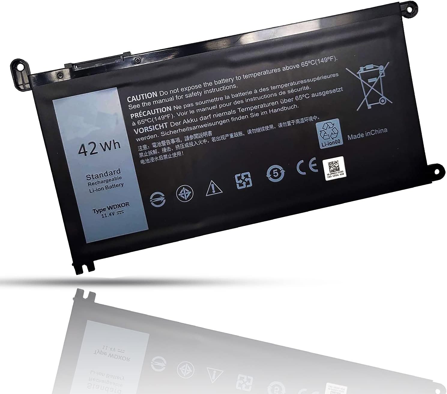FengWings® wdxor battery WDX0R WDXOR Y3F7Y T2JX4 11.4V 42Wh Replace For ...