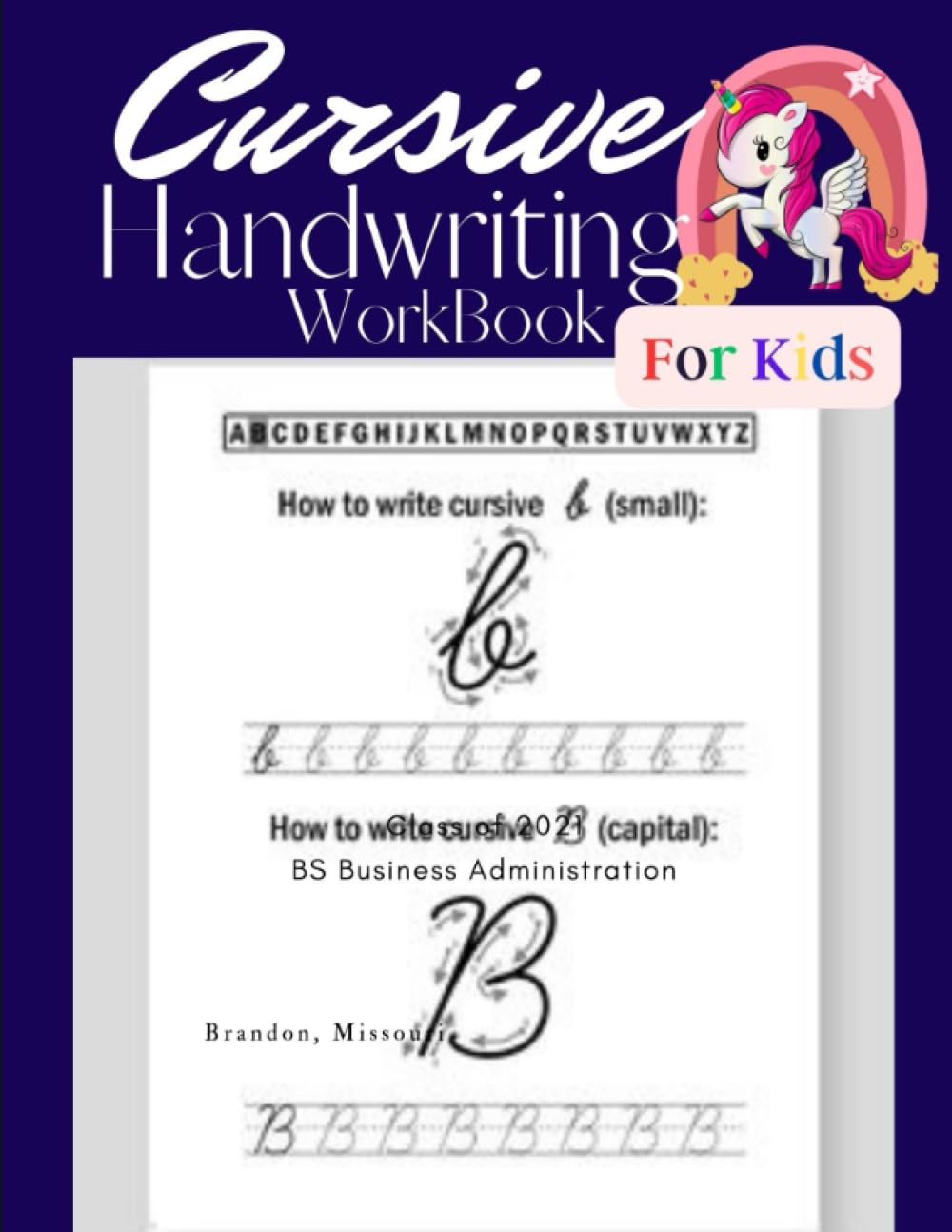 Amazon.com: Unicorn Cursive Handwriting Workbook for Kids: Writing ...
