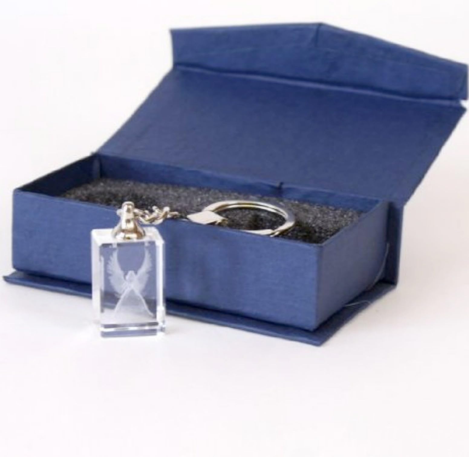 Guardian Angel Laser Etched Crystal Keyring : Amazon.co.uk: Fashion