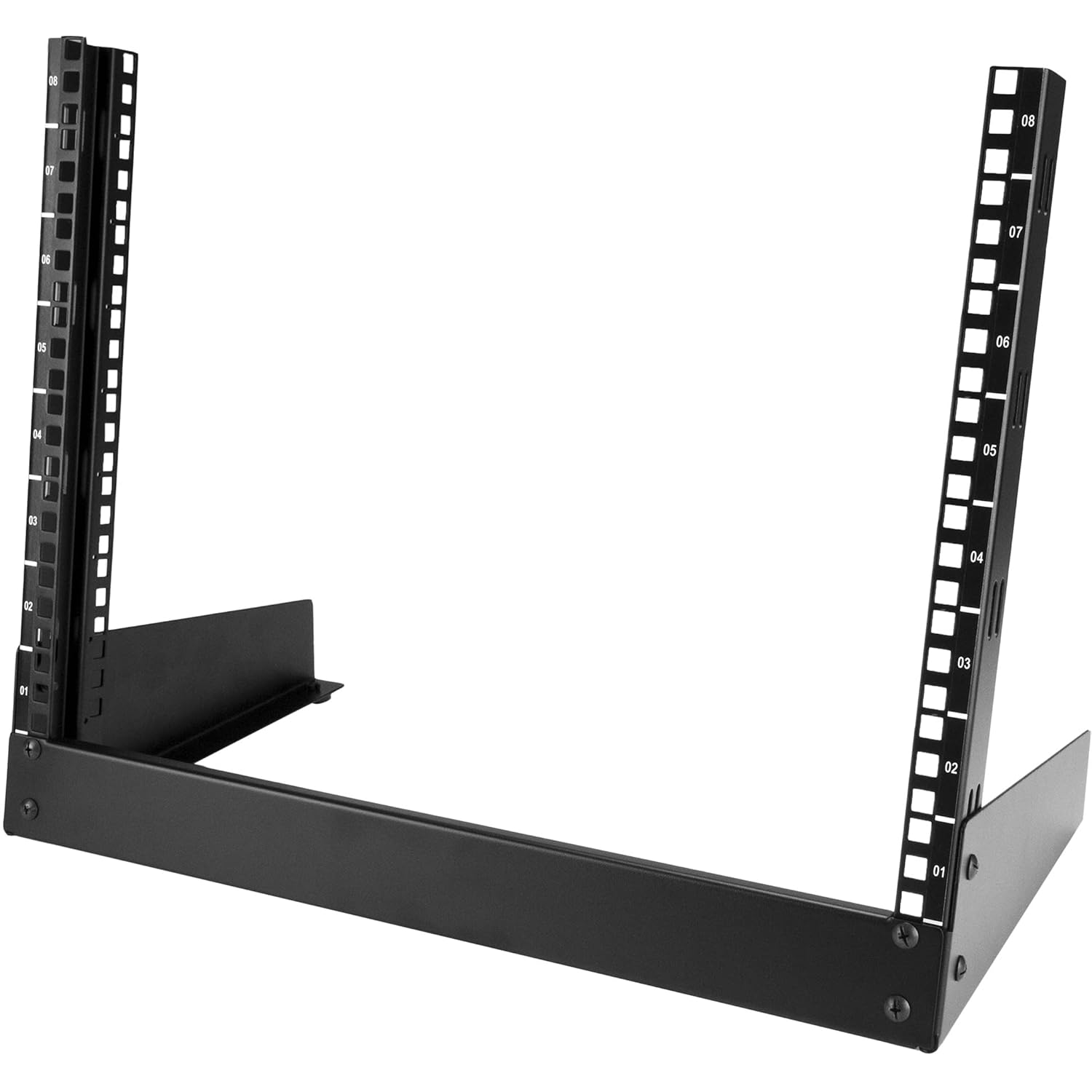 StarTech.com 8U Desktop Rack 19" Open Frame Rail Components, Black ...
