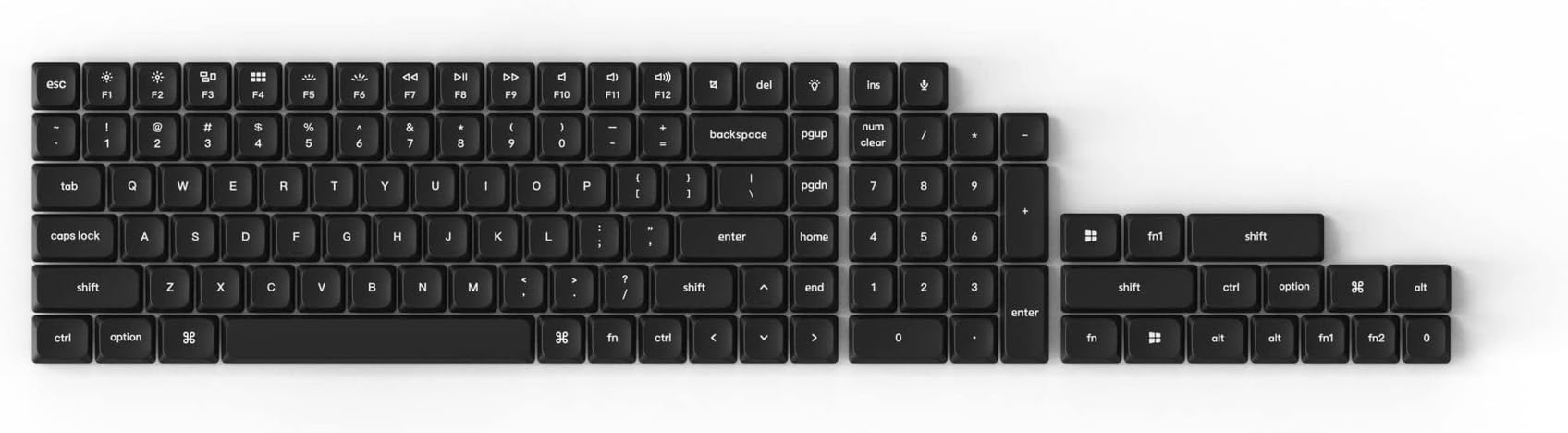 Amazon.com: Keychron Low-Profile Double Shot PBT Keycap Set - Black ...